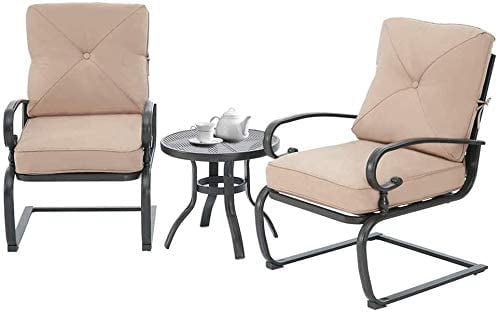 Crownland 3 Piece Patio Furniture Outdoor Bistro Set Metal Action ...