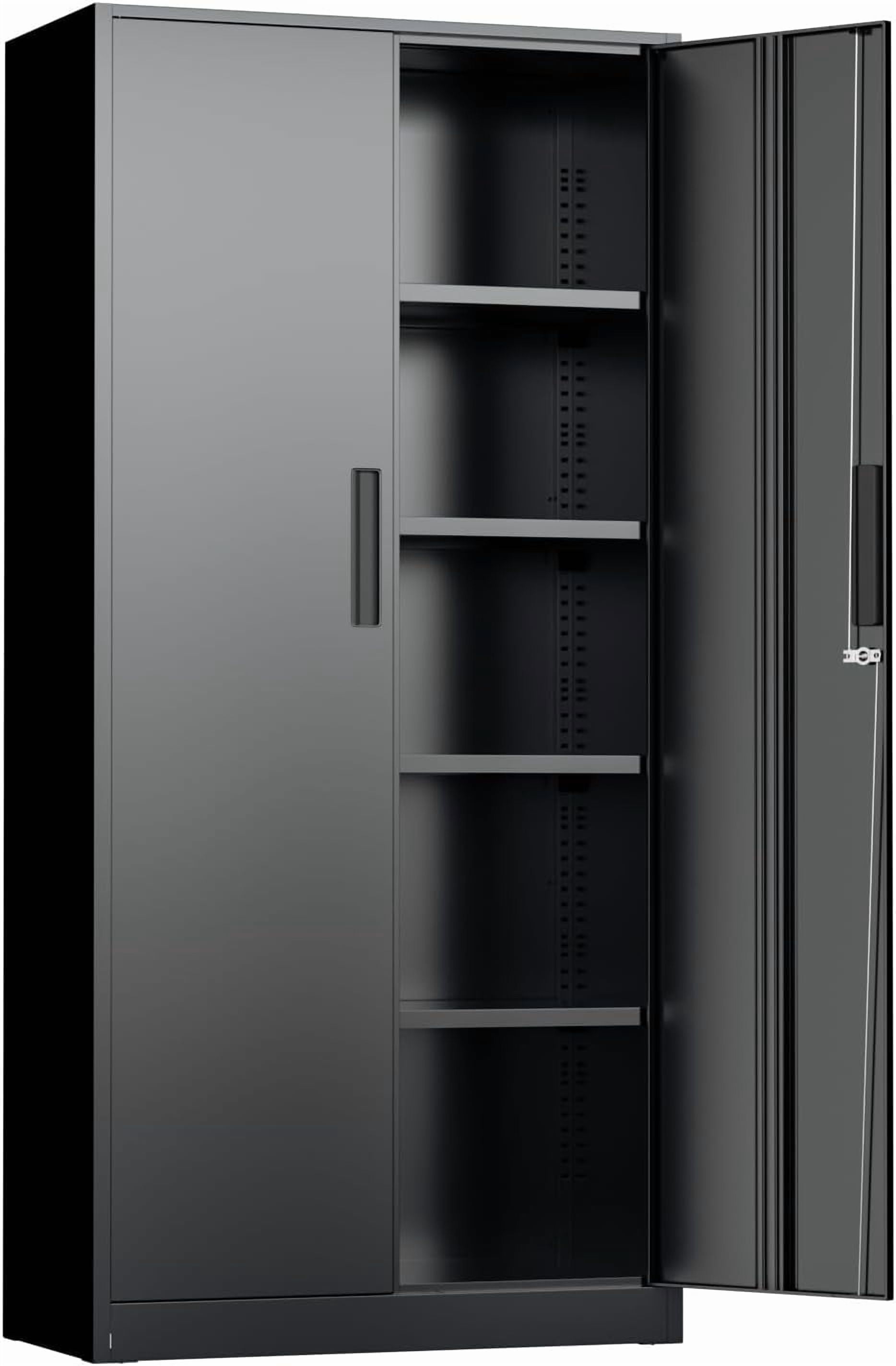 Crownland 72" Metal Storage Cabinet, Lockable Garage Storage Cabinets, High Office Cabinet with ...