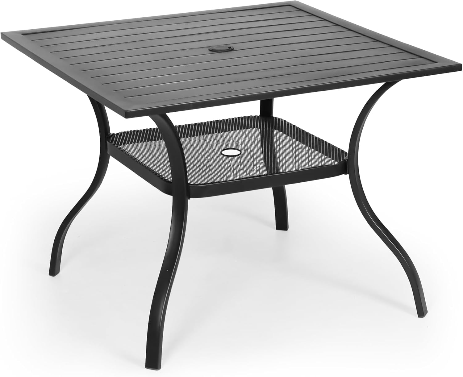 Crownland Outdoor Furniture Dining Table 37" x 37" Metal Frame Patio ...