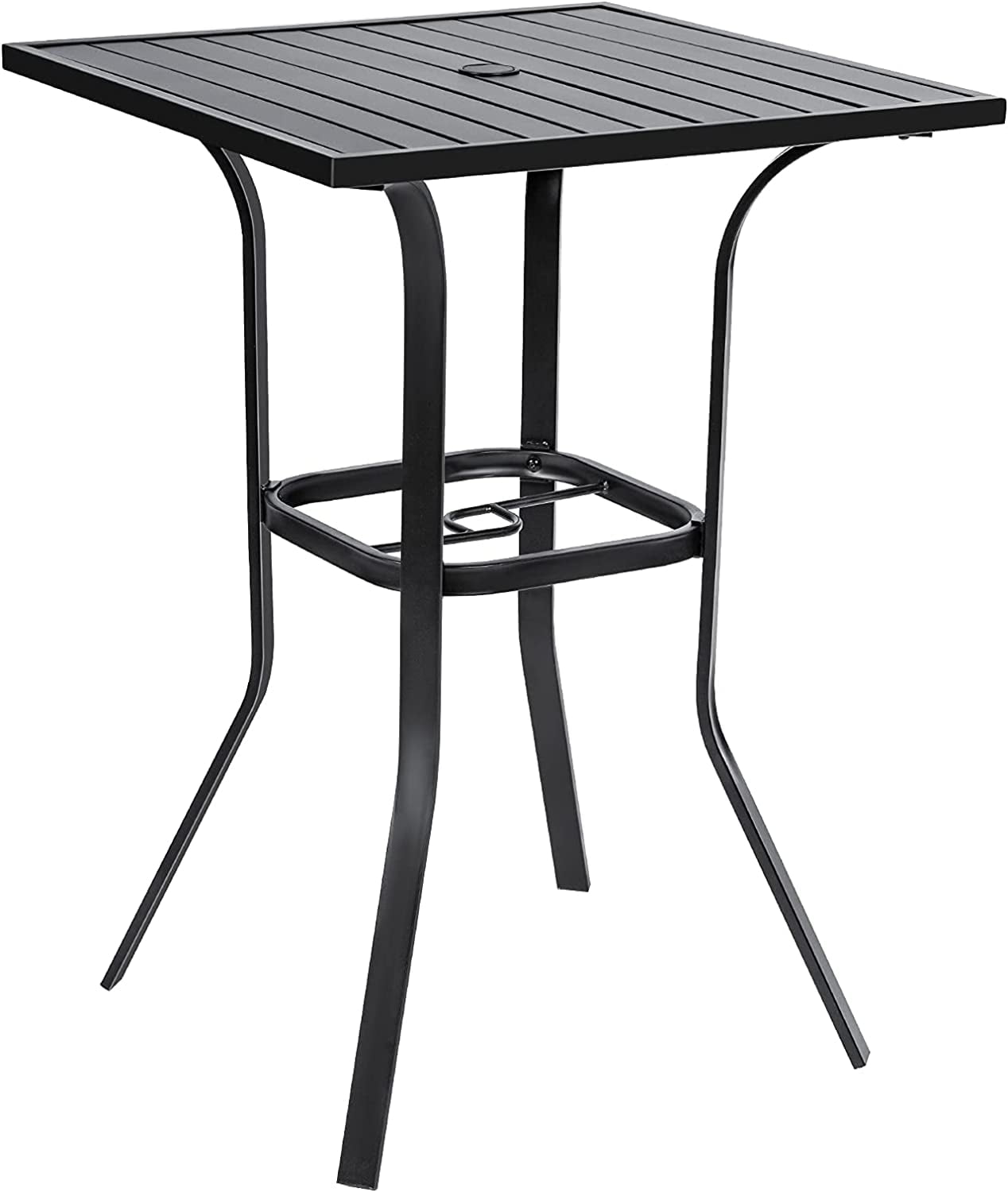 Crownland Patio Bar High 39” Table Metal Frame Outdoor Bar Bistro Table ...