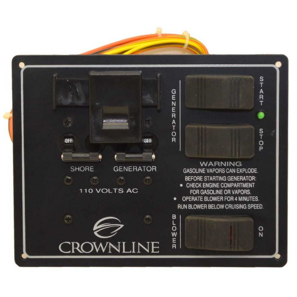 Crownline Boat Generator Switch Panel 241-03451-P | 110 VAC 7 7/8 x 6 1 ...