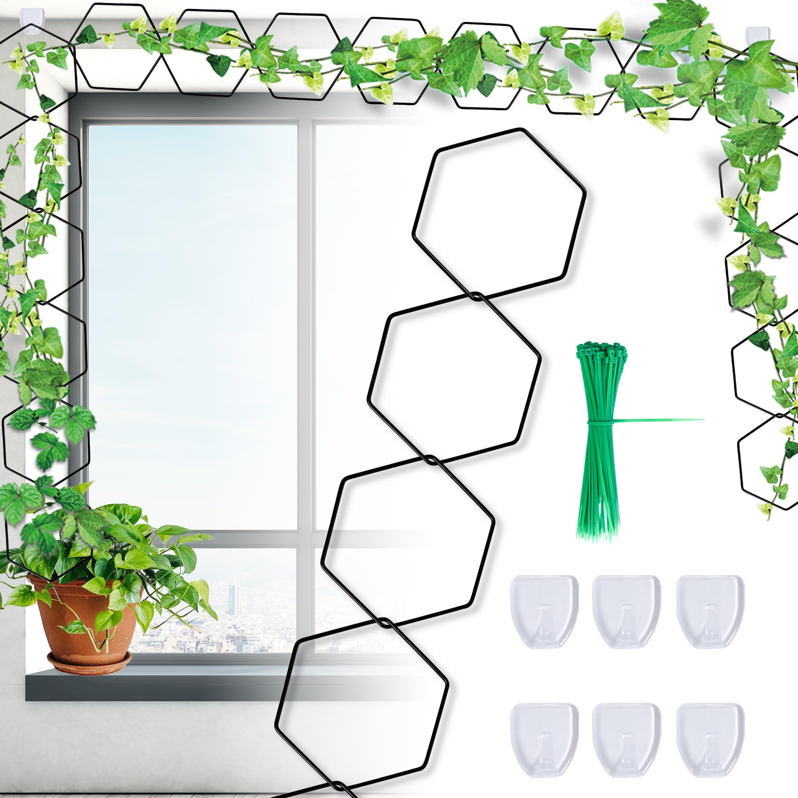 Crownow 18 PCS Chain Trellis for Climbing Plants,Wall Trellis for ...