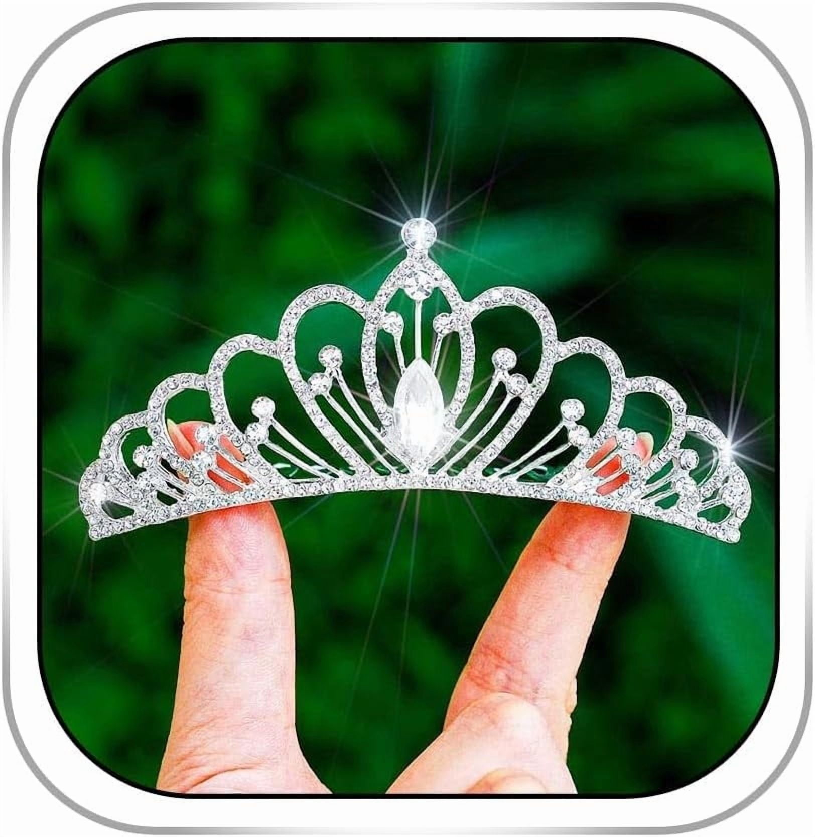 Crowns with Hair Comb Shiny Crystal Rhinestone Princess Crown Combs for ...
