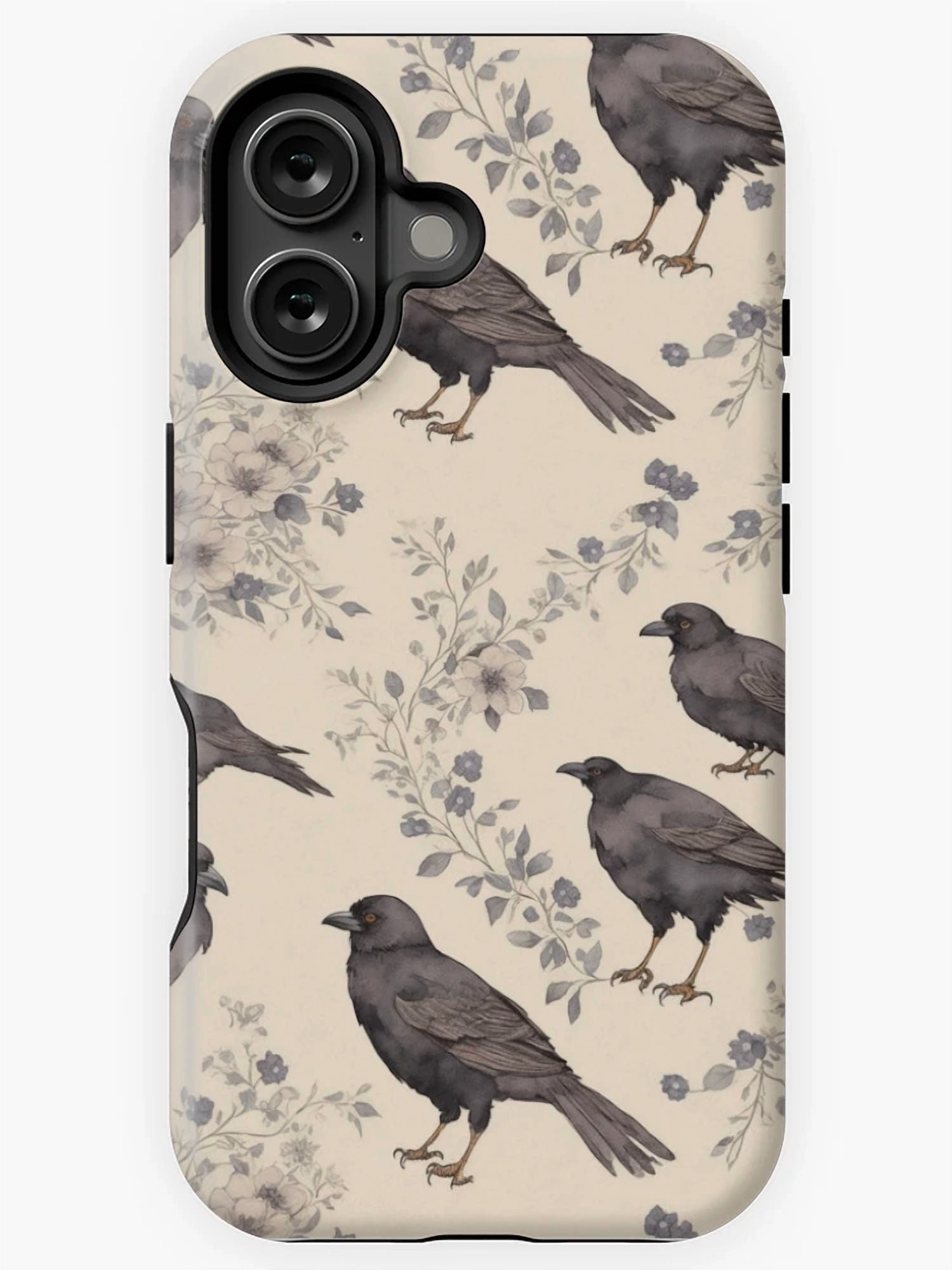 Crows Artistic Bird Design Protective iPhone Case for 16 15 14 13 12 11 ...