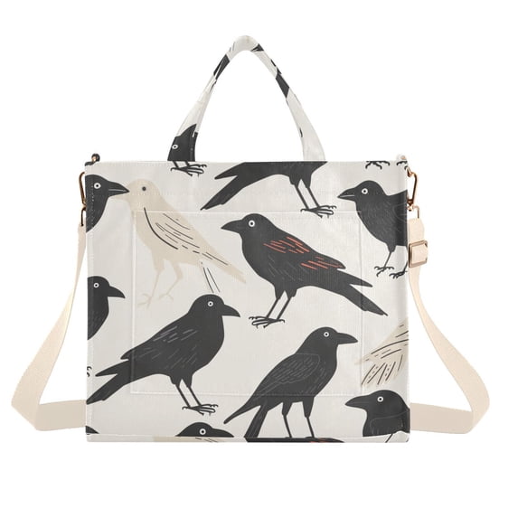 Crows Corduroy Tote Bag Handbag Large Messenger Bag Shoulder Crossbody ...