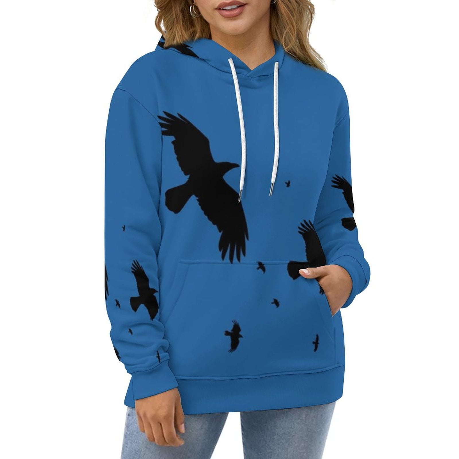 Crows Or Ravens In Flight Minimalist Hooded Sweatshirt Men And Women ...