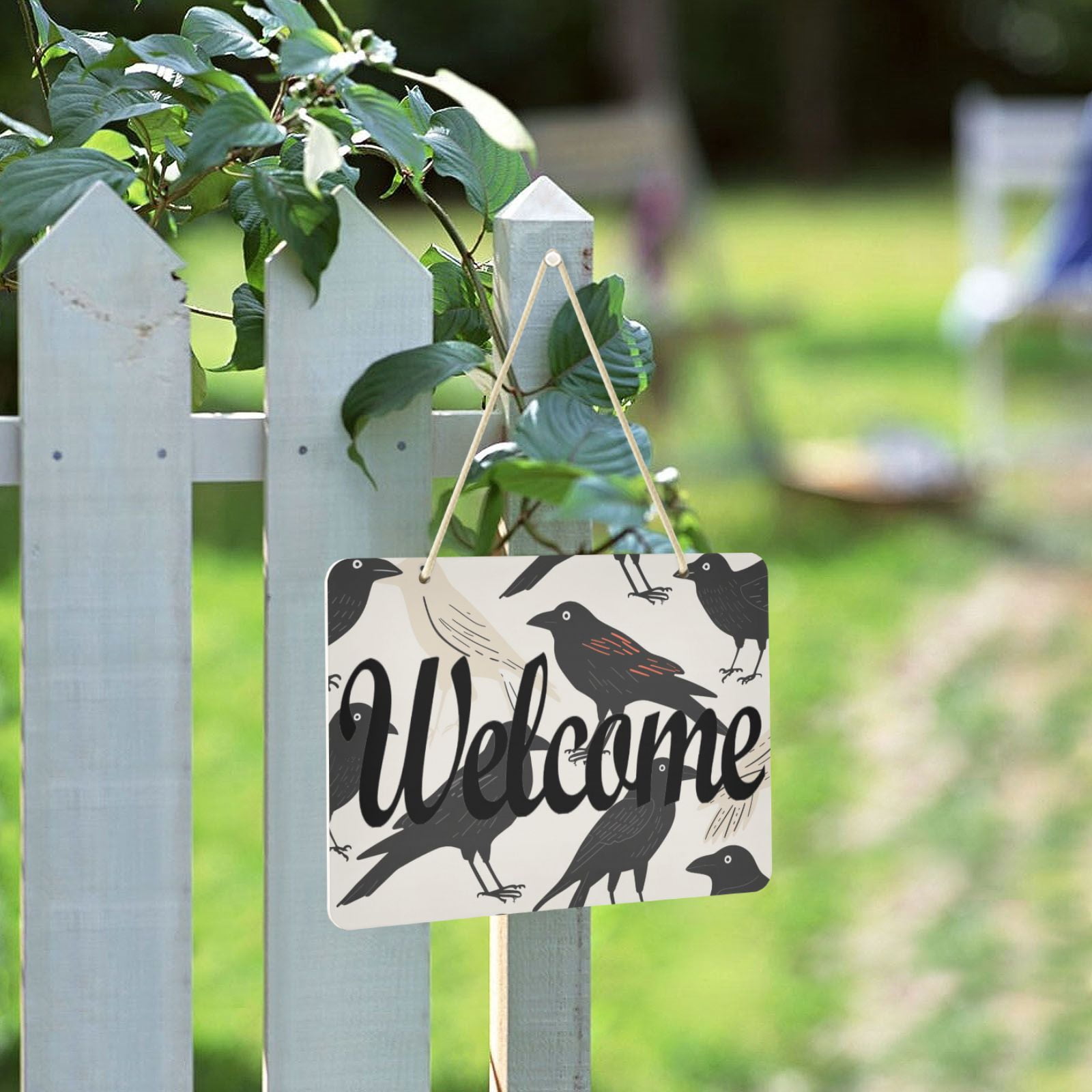 Crows Welcome Sign for Front Door Porch Wreath Door Sign Home ...