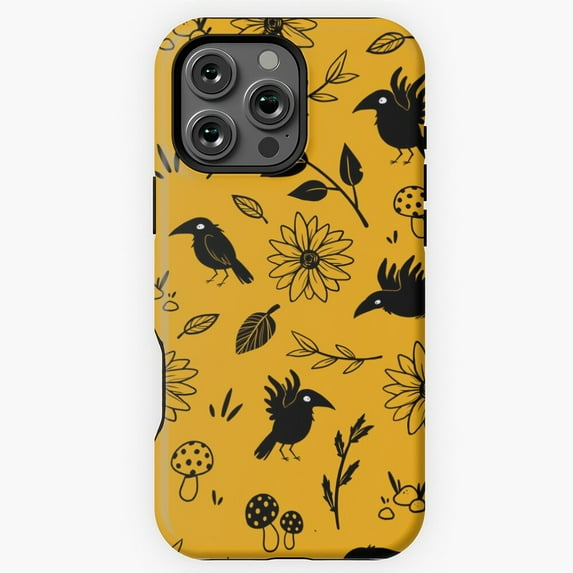 Crows and Foliage Dark Forest Pattern Art Phone Case Compatible across ...