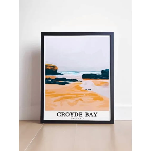 Croyde Bay Travel Print - Downend Point North Devon Aonb Art - Walmart.com