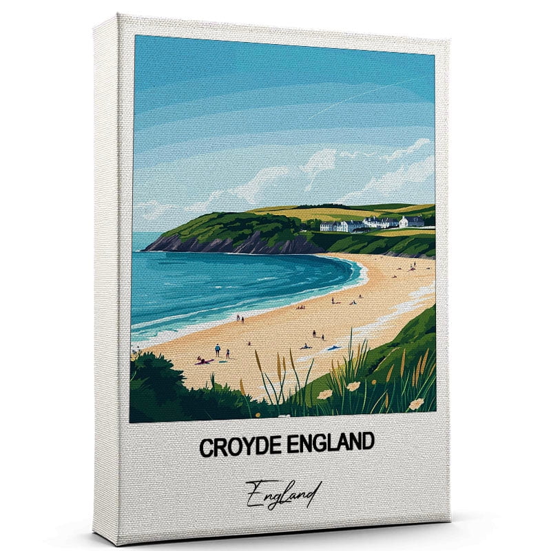 Croyde England Travel Scenic Canvas Wall Art -England Canvas – Nature-Inspired Print for Bedroom ...