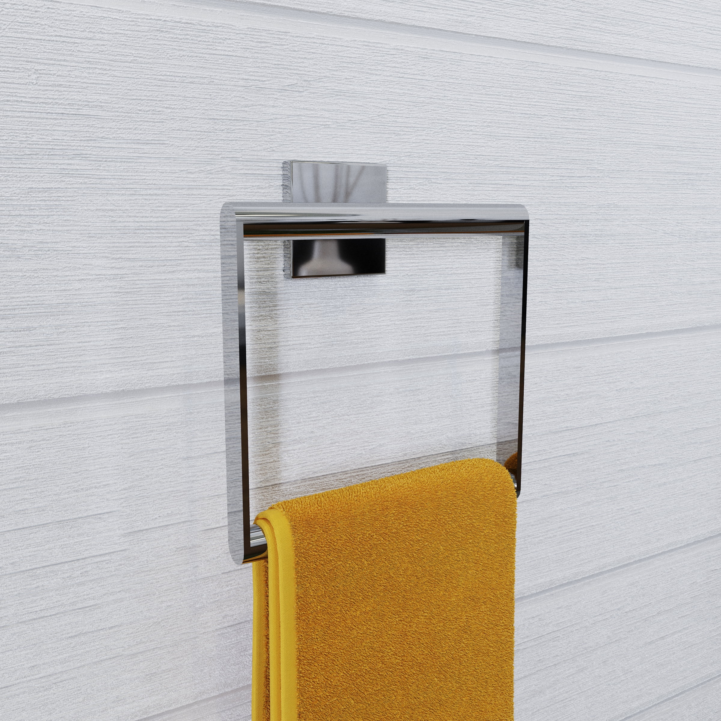 Croydex Chester Flexi-Fix Screw or Glue Square Modern Towel Ring in ...