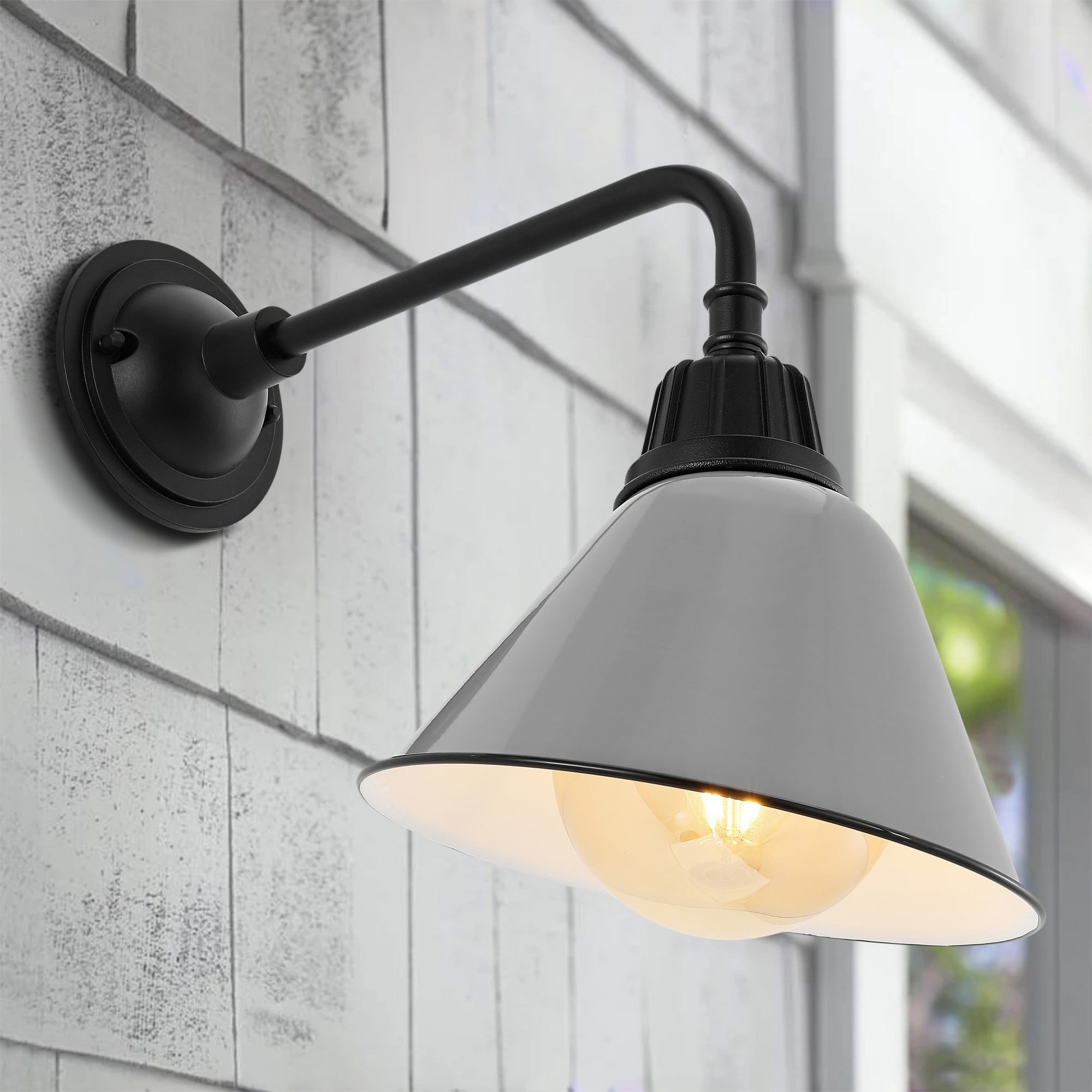 JONATHAN Y Croydon 9.63" 1-Light Farmhouse Industrial Indoor/Outdoor ...