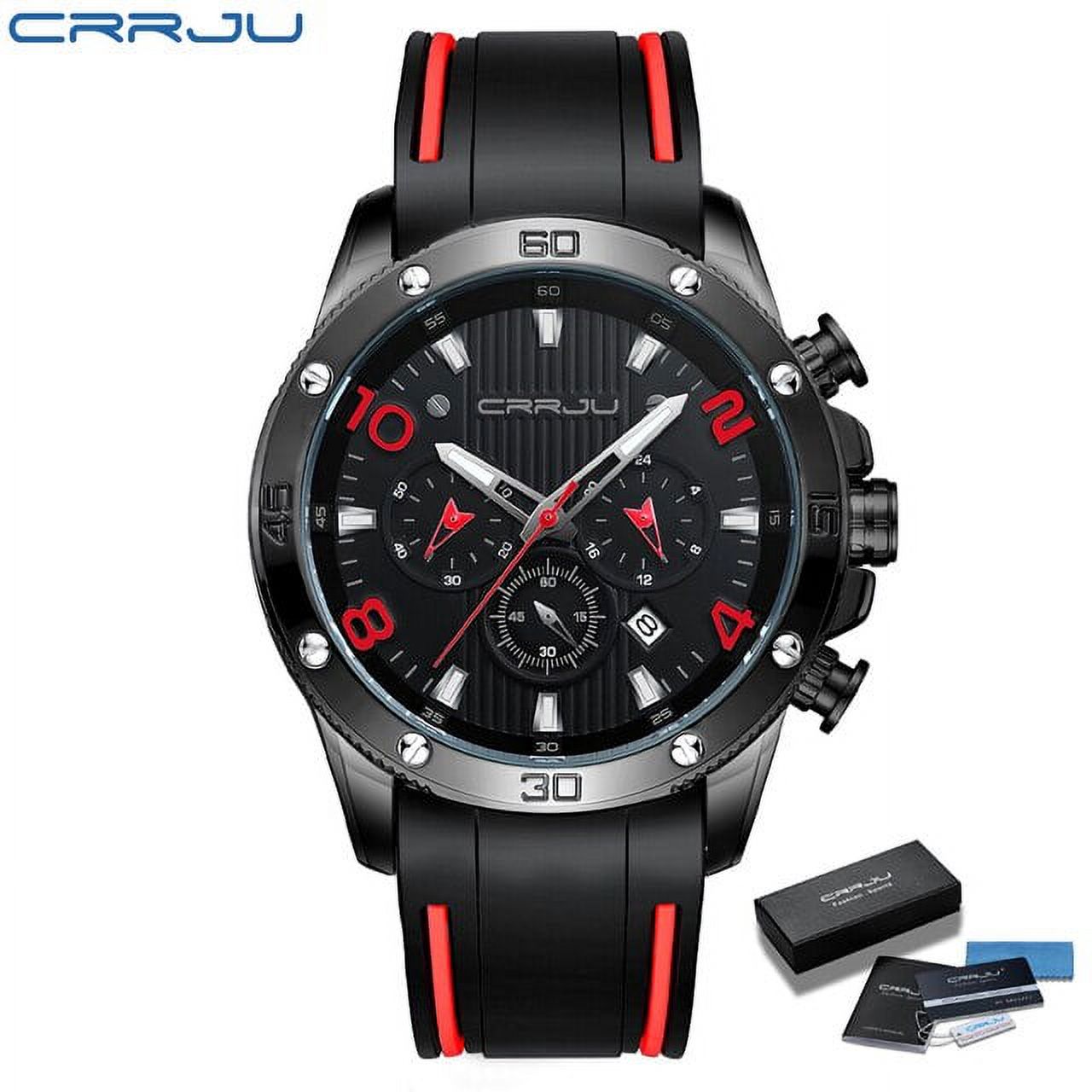 Crrju Men's Watch Chronograph Outdoor Sports Waterproof Watches ...