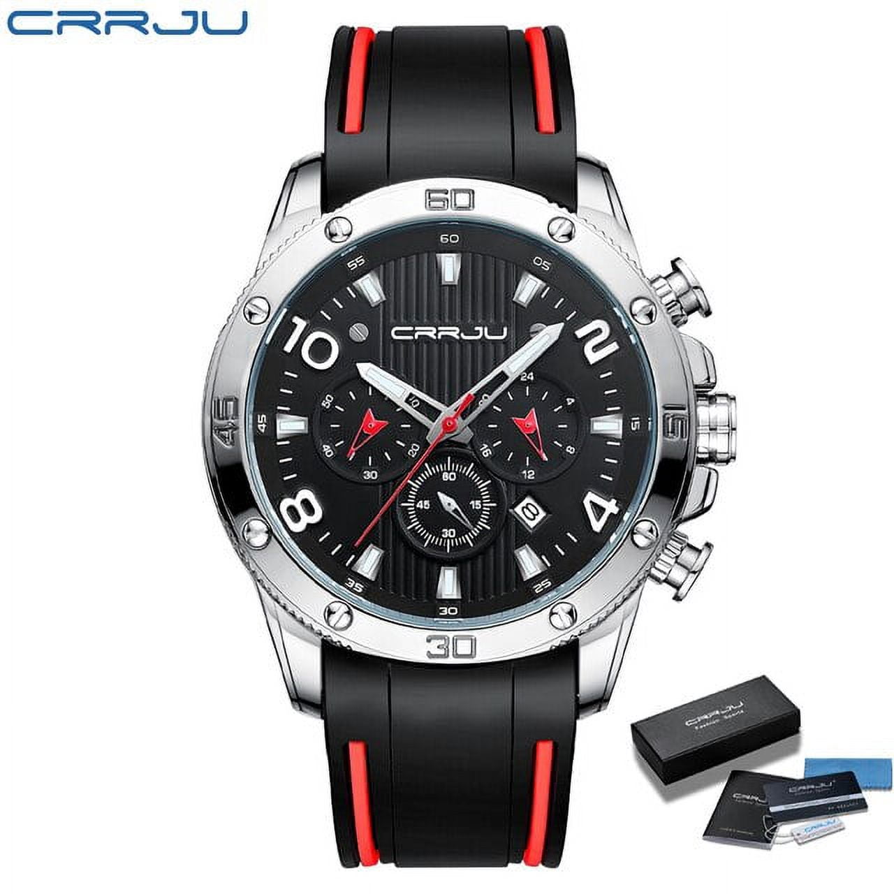 Crrju Men's Watch Chronograph Outdoor Sports Waterproof Watches ...