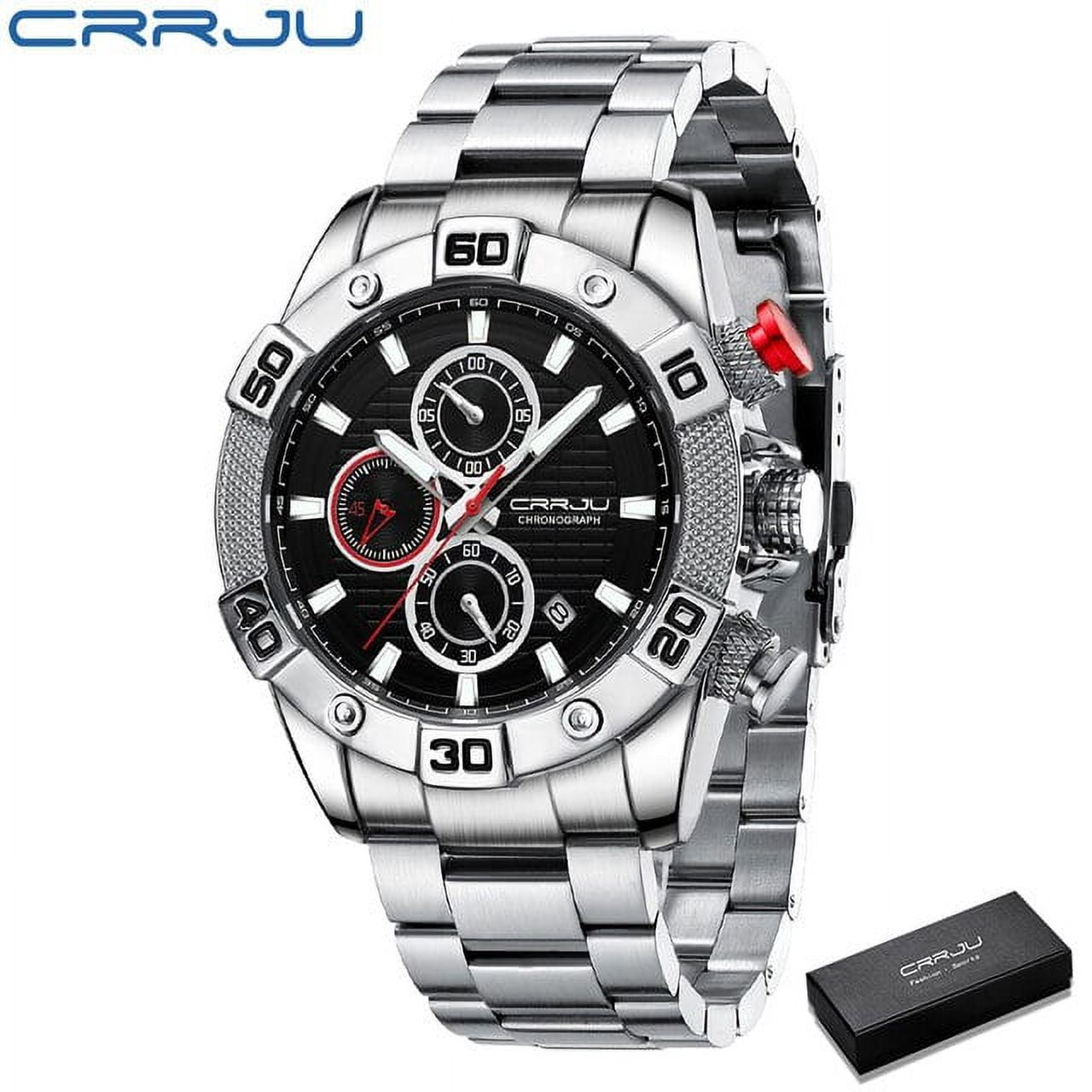 Crrju New Men Watches Top Brand Luxury Chronograph Quartz With ...