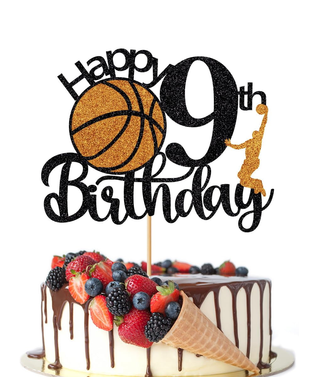 Crseniny Basketball Happy 9th Birthday Cake Topper，Basketball ...