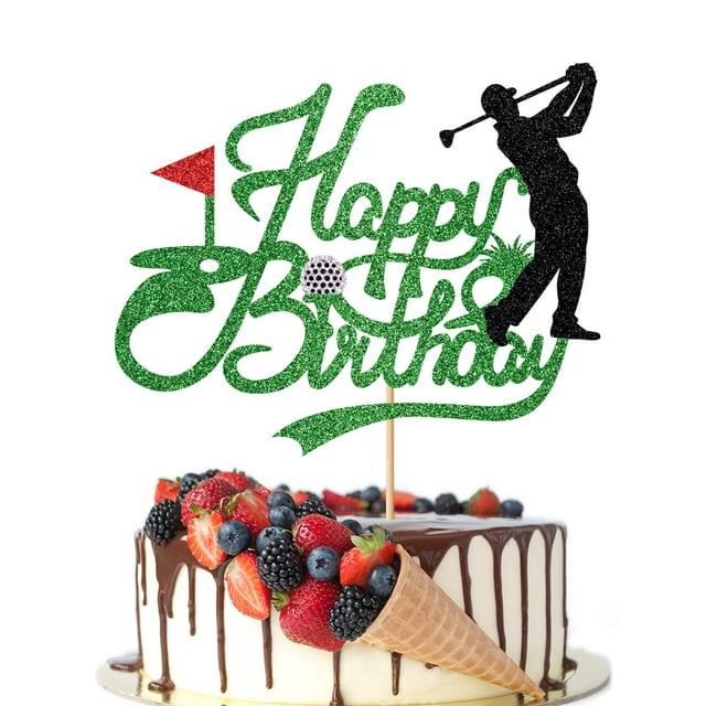 Crseniny Golf Happy TWE5 Birthday Cake Topper，Golf Ball Player Cake ...