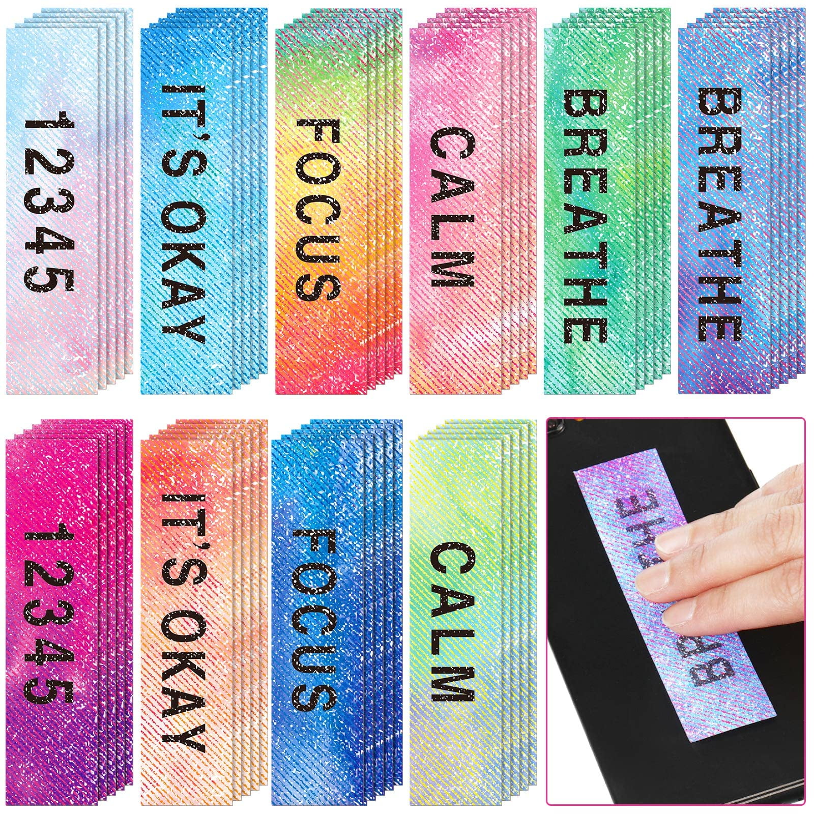 Crtiin 50 Pieces Anxiety Sensory Stickers for Anxiety Relief Items ...