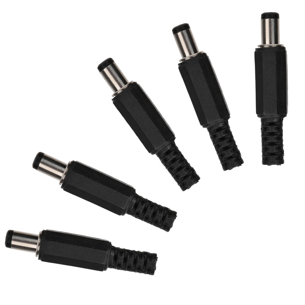 Crtynell 5pcs 2.1mm x 5.5mm Male DC Power Plug Jack Coaxial Connector ...