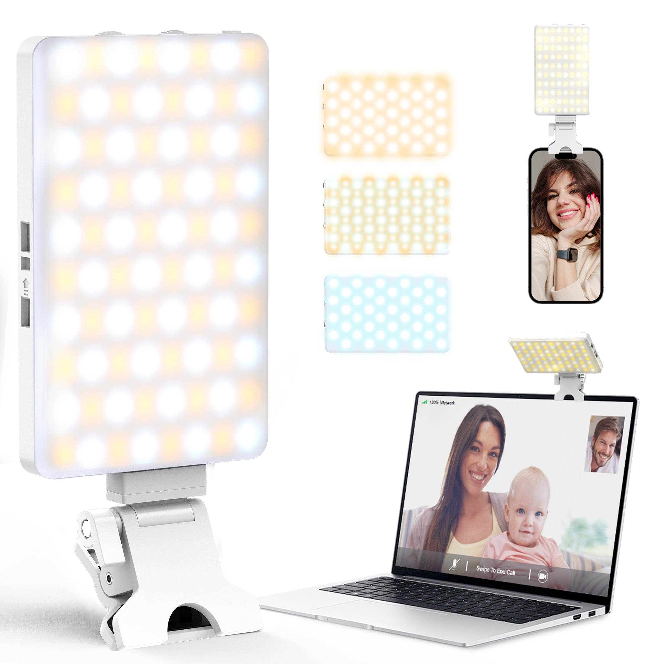 Crtynell Rechargeable Selfie Light - 80 LED Clip-On Phone Light ...