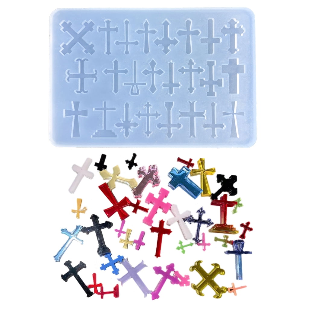 Crucifix Silicone Mold Hollow Epoxy Shaker Filling Silicone Mold for ...