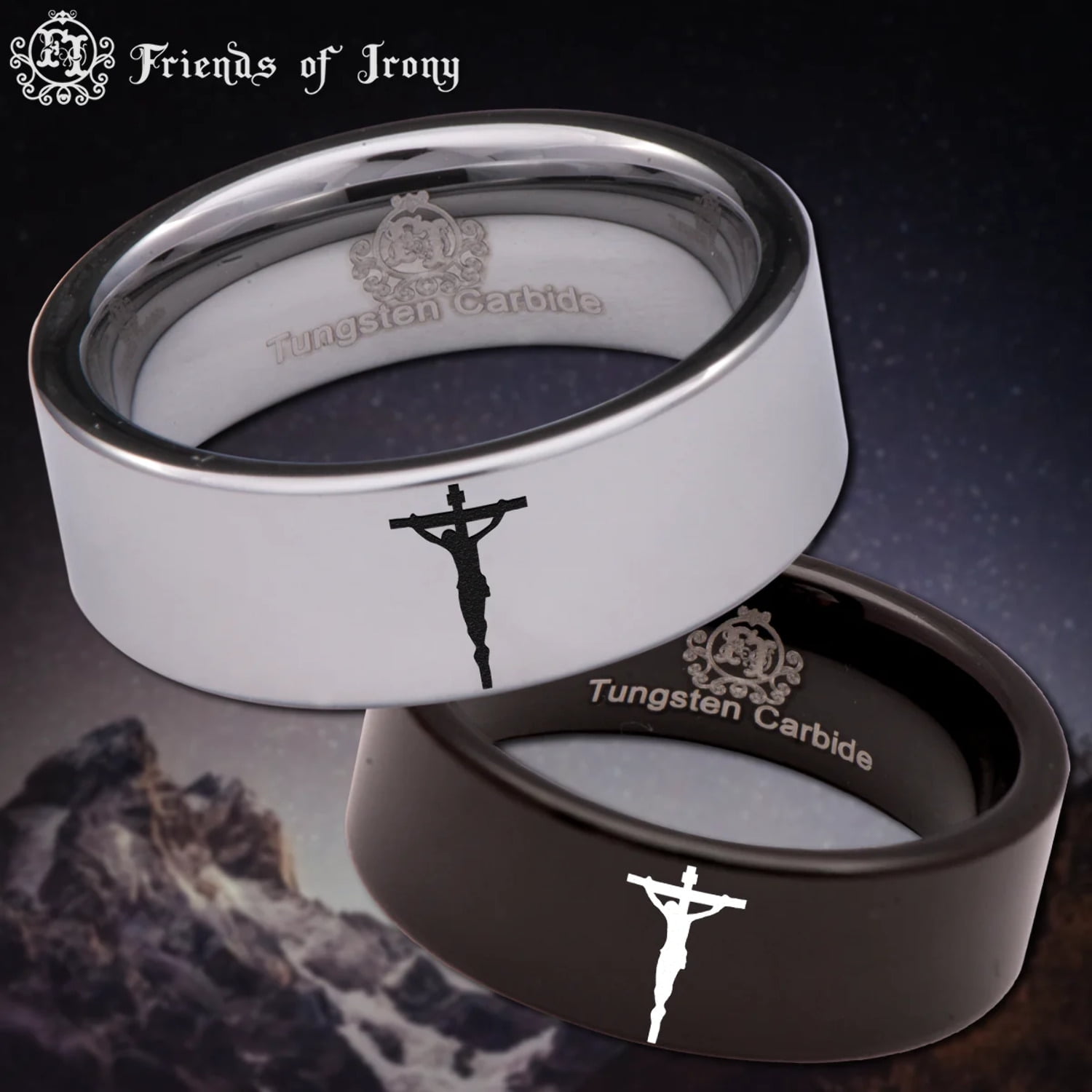 Crucifix Tungsten Carbide Ring - Walmart.com
