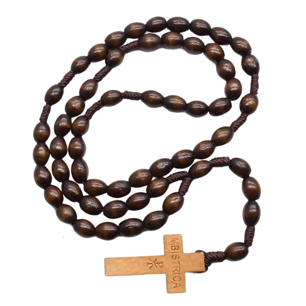 Crucifix Wood Rosary Beads with Traditional Crosses for , Home, Outdoor ...