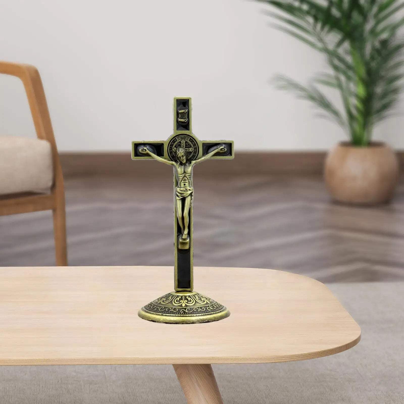 Crucifix with Base Jesus Statue Catholic Table Cross Crucifix Cross for ...