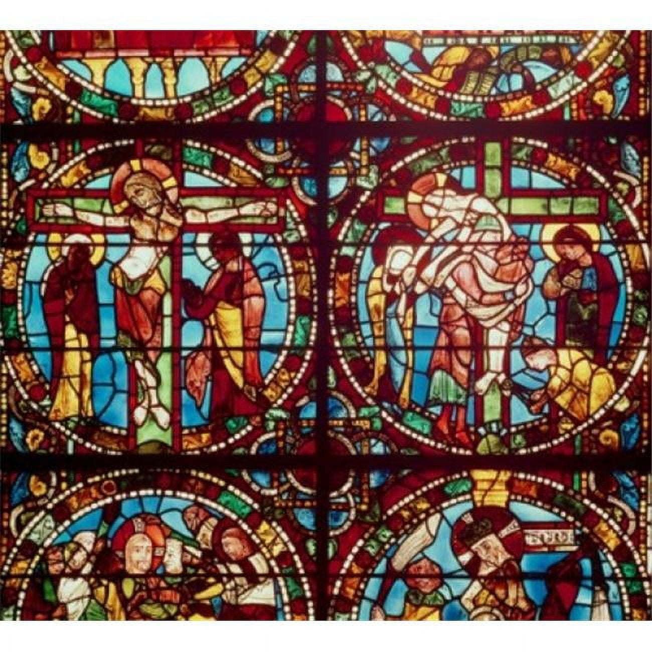 Crucifixion Stained Glass Chartres Cathedral France Poster Print, 18 x ...