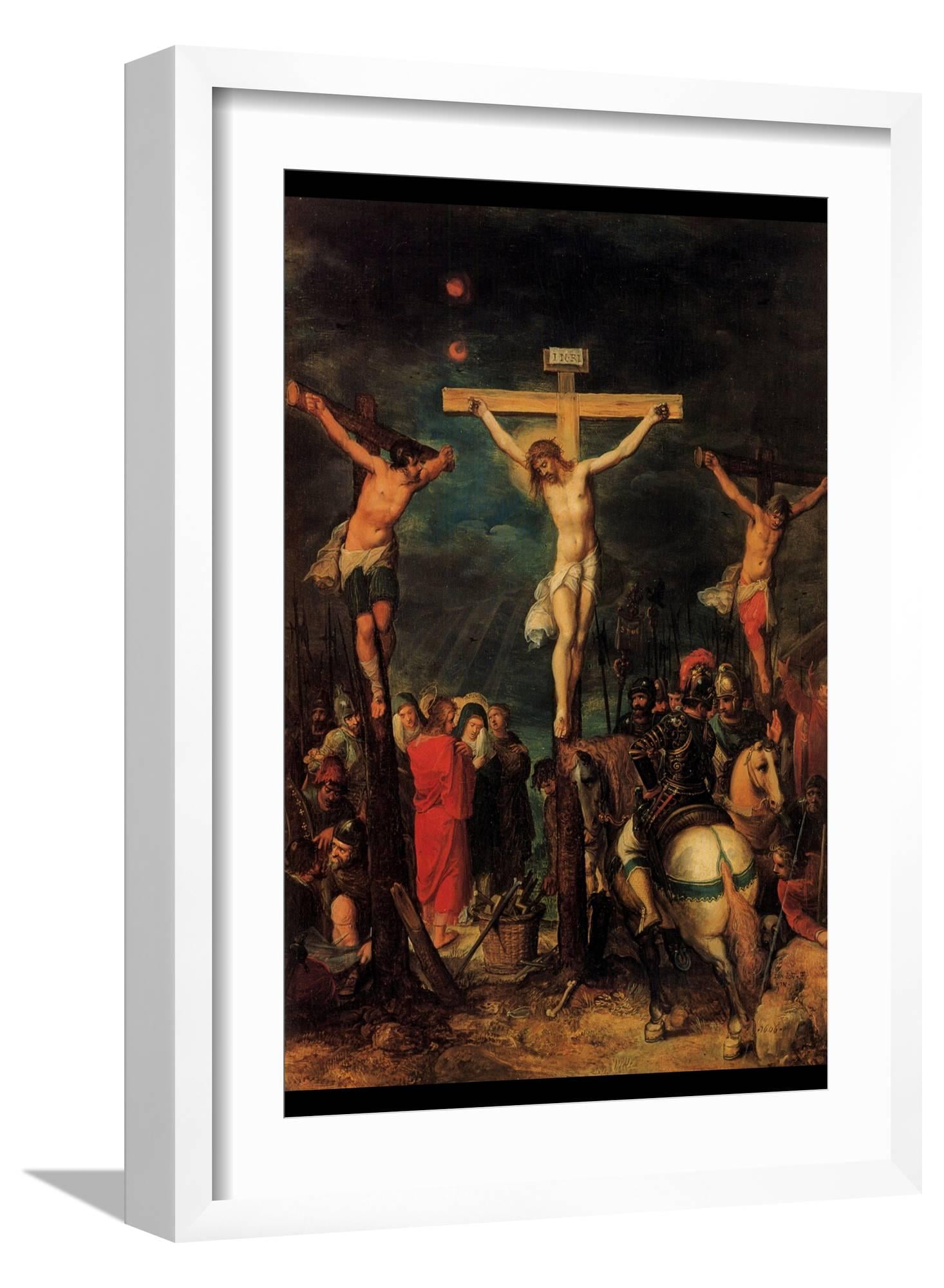 Art.com Crucifixion of Christ by Francken Art Print by Francken, White Frame Wall Art, 17" x 23 ...