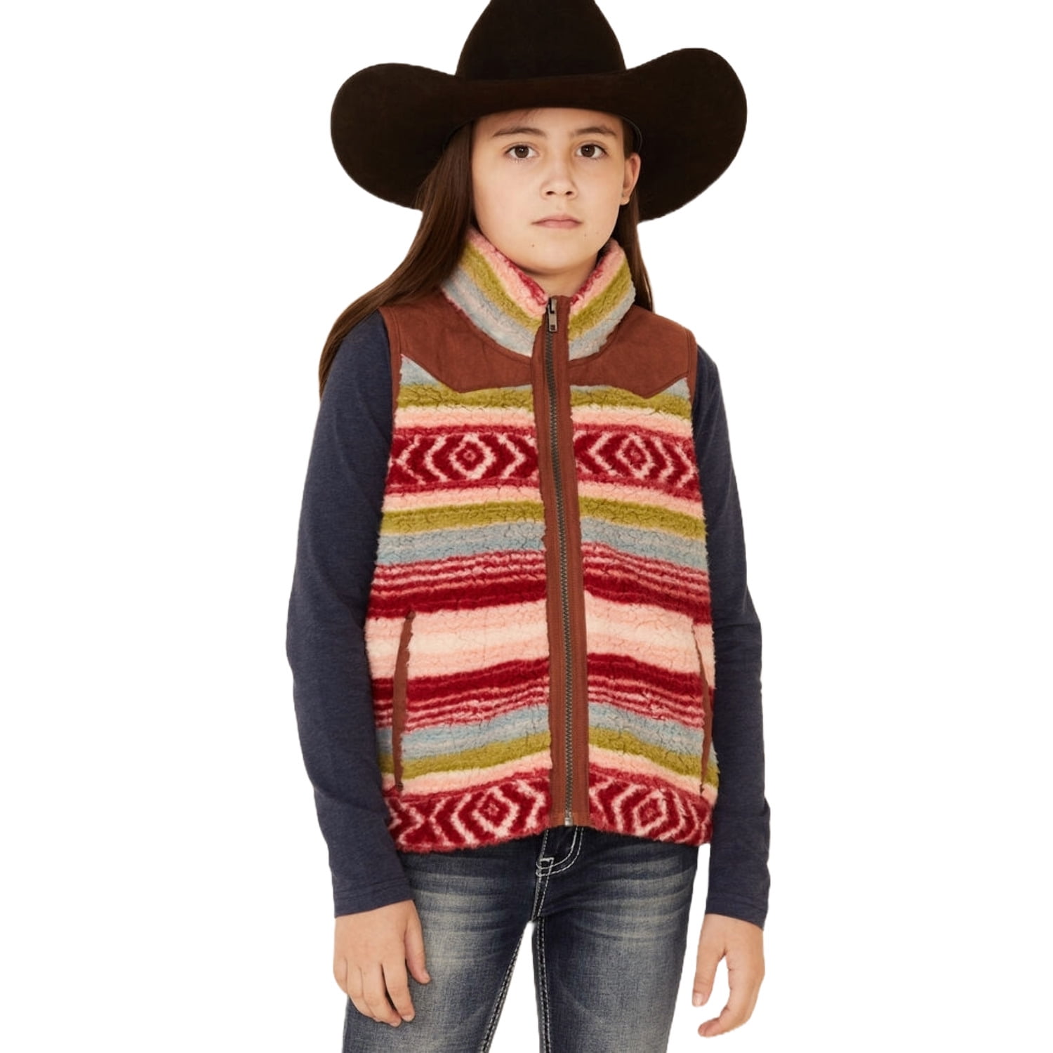 Cruel® Children's Southwestern Aztec Sherpa Vest CWV8410002 - Walmart.com