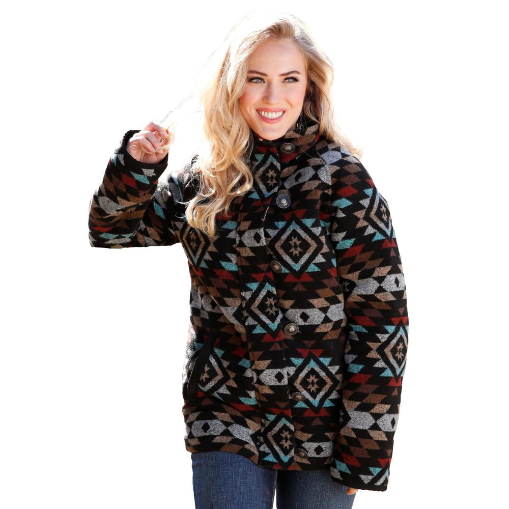 Cruel Denim Cinch Women`s Black Aztec Shirt Jacket - Walmart.com
