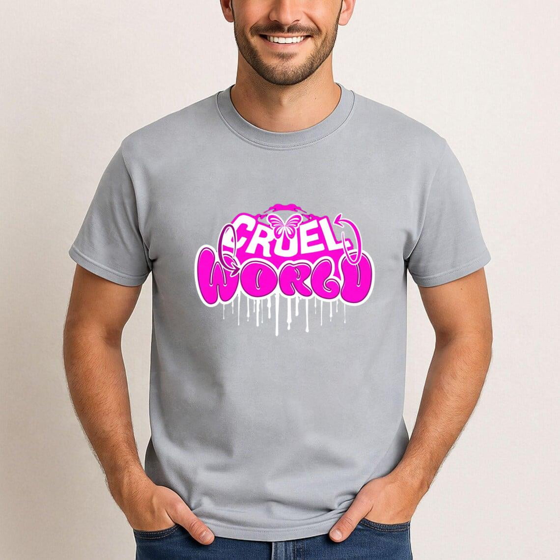 Cruel World T-shirt with Bold Message and Honest Gritty Life Vibes, for ...