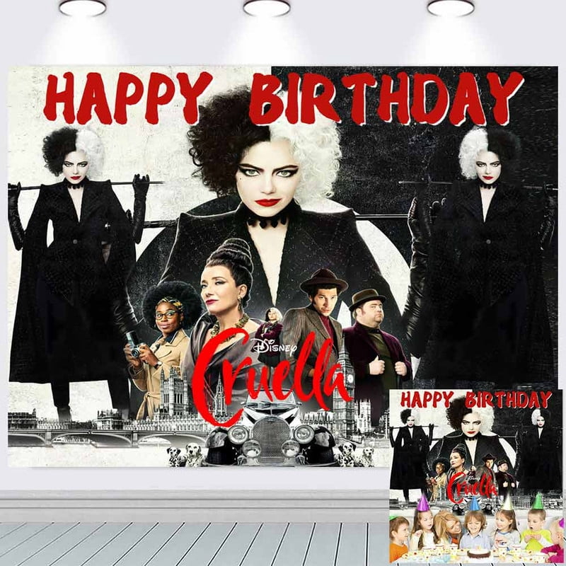 Cruella Backdrop Banner Party Supplies Post Birthday Decorations ...