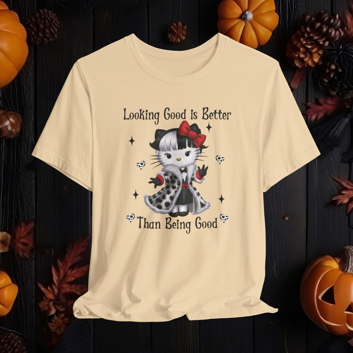 Cruella De Vil Hello Kitty Halloween Cosplay T-Shirt, Cute Fall Shirt ...