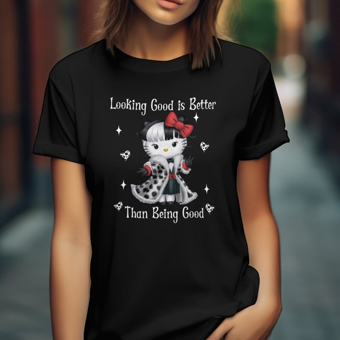 Cruella De Vil Hello Kitty Halloween Cosplay T-Shirt, Cute Fall Shirt ...