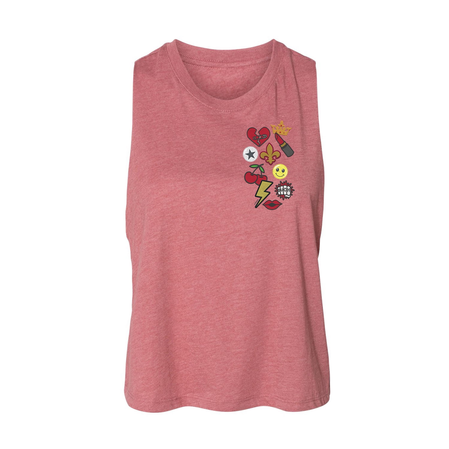 Cruella Patches - Juniors Cropped Racerback Tank Top - Walmart.com