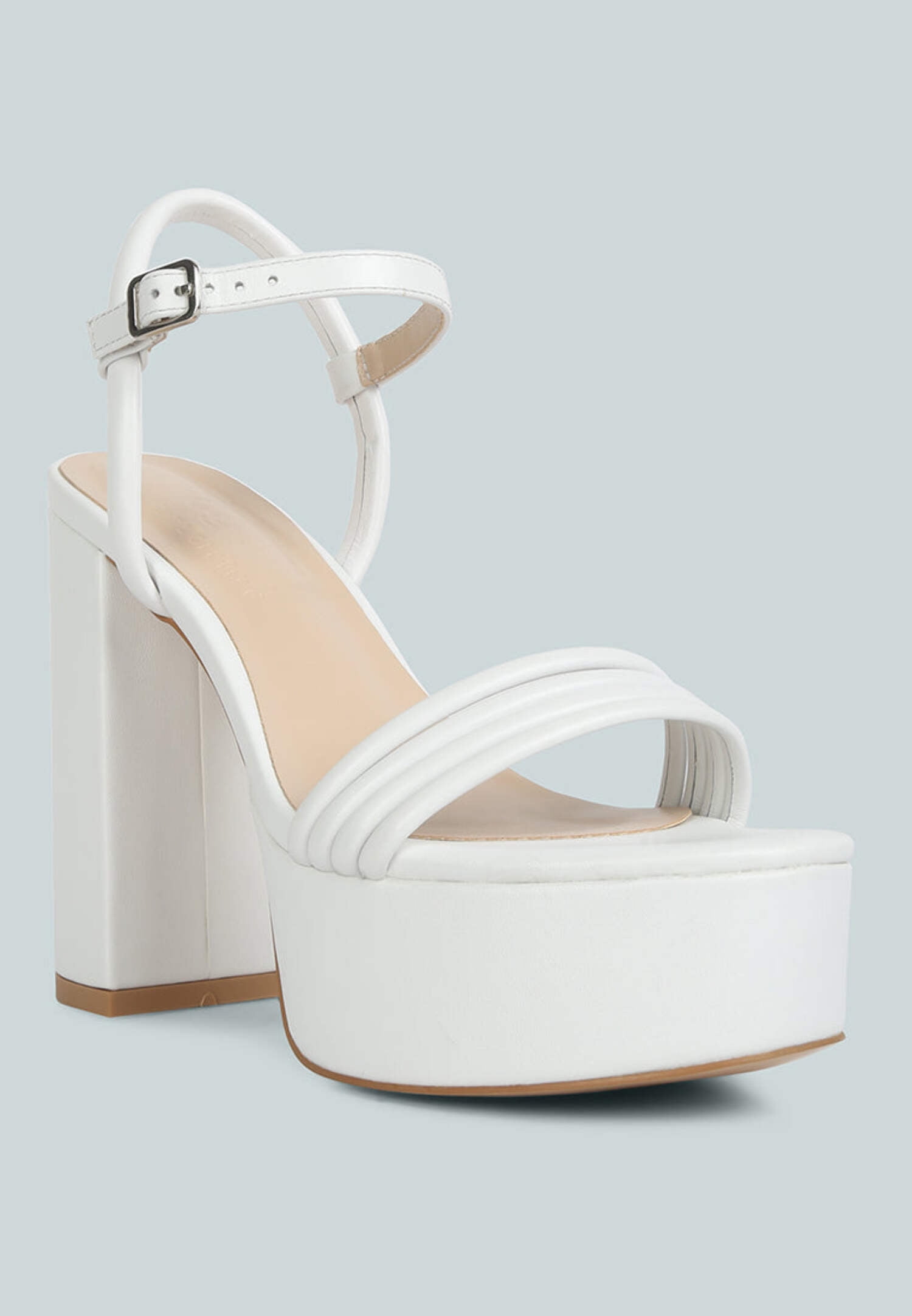 Cruella White Block Heel Platform Sandals - Walmart.com