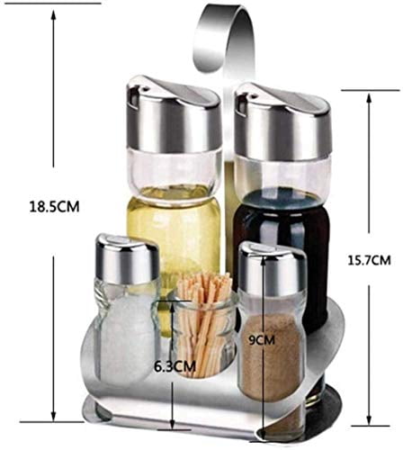 Cruet Set with stand-4or5-piece Stainless Steel Kitchen Spice Bottles ...