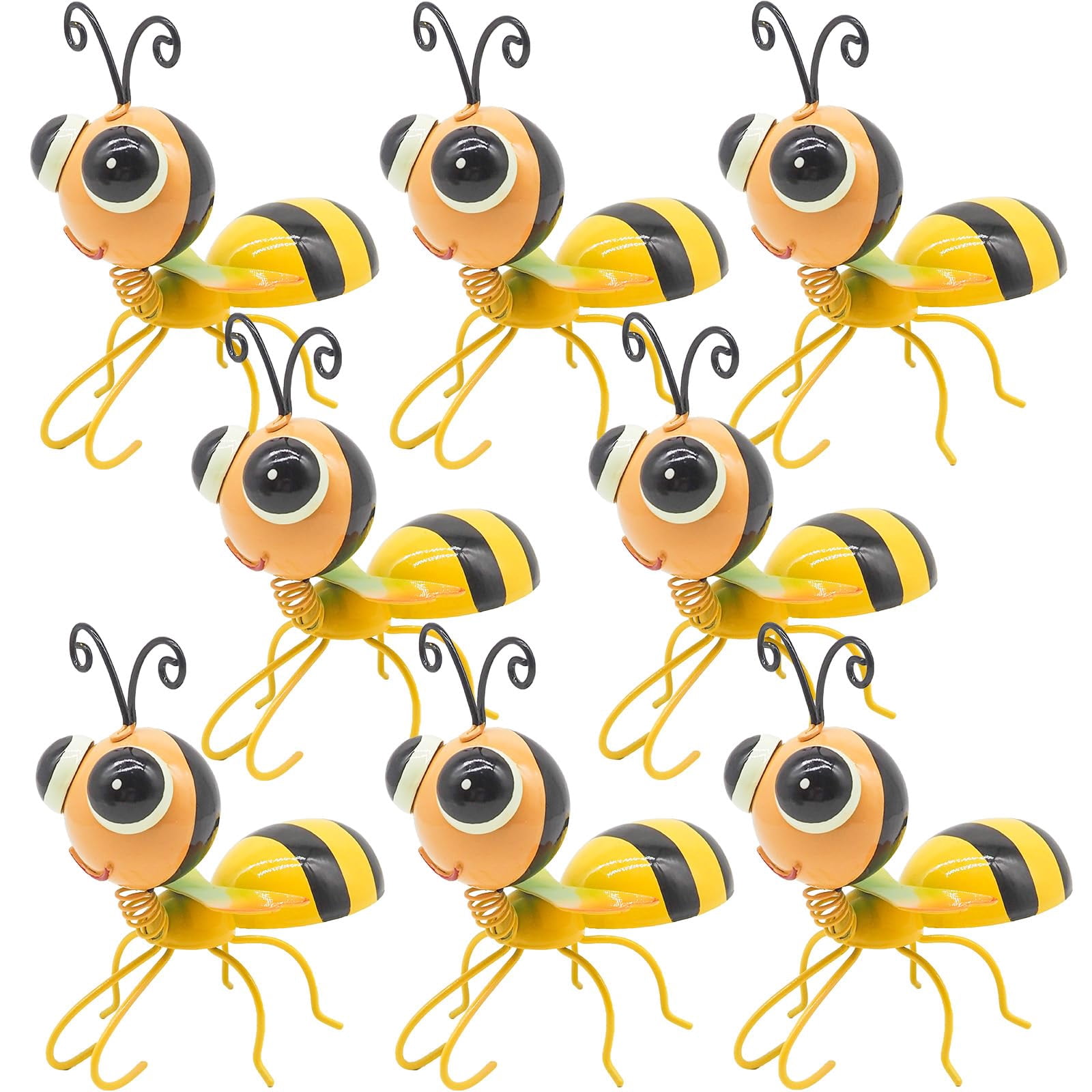 Cruis Cuka Metal Yard Art Cute Bee Garden Decor for Outside Pot Hugger ...