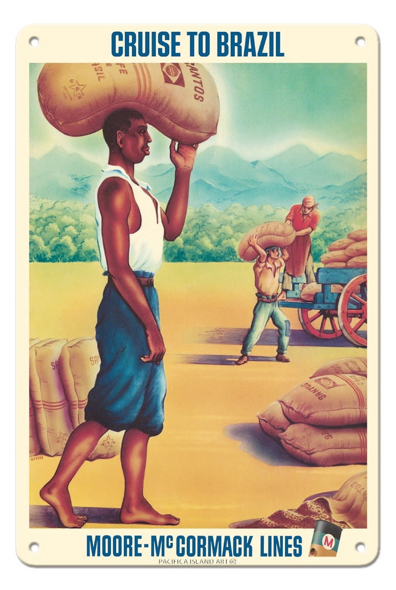 Cruise to Brazil - Laborers Working - Moore-McCormack Lines - Vintage ...