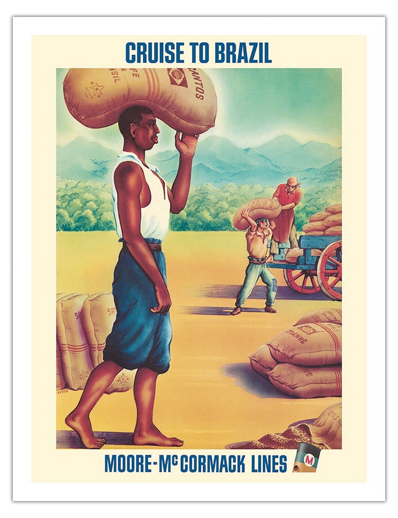 Cruise to Brazil - Laborers Working - Moore-McCormack Lines - Vintage ...