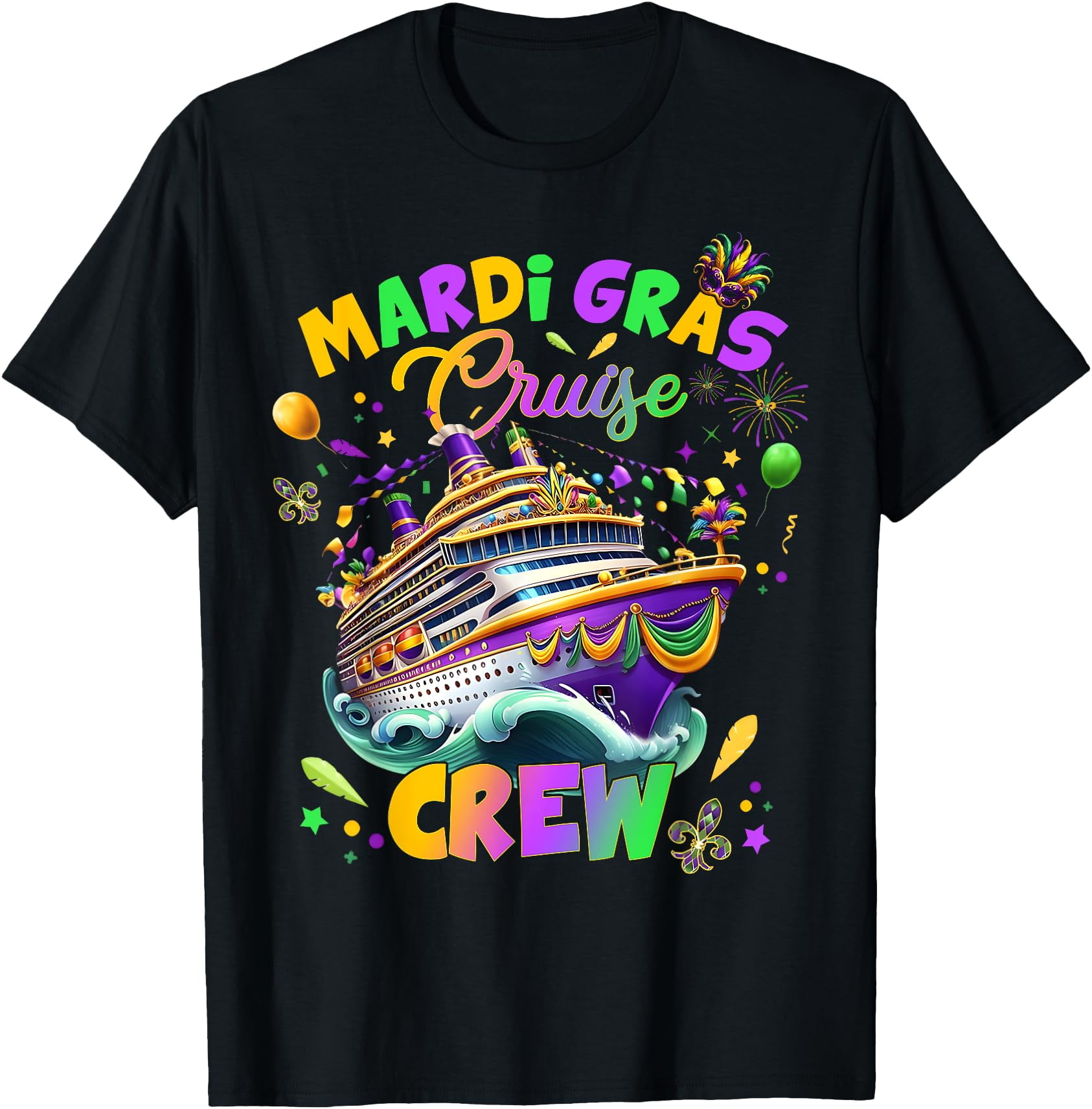 Cruise Crew 2025 Trip New Orleans Colorful Tee Mardi Gras Krewe, Mardi ...