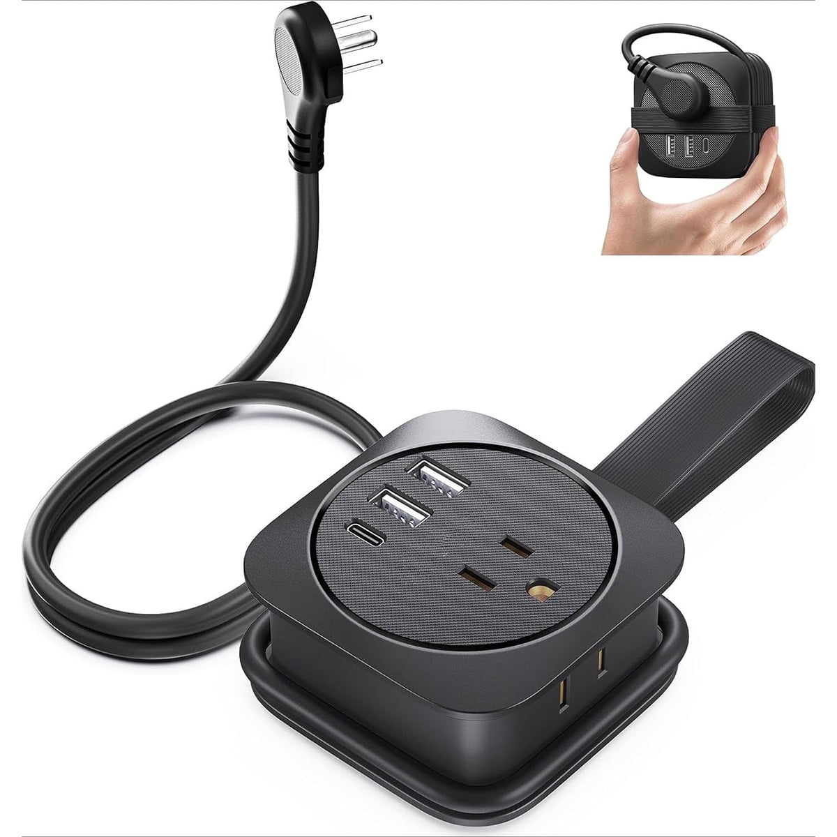 3.7ft Wrapped Travel Power Strip,Cruise Ship Essentials with USB Ports ...