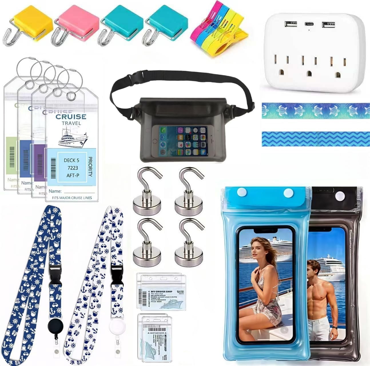 Cruise Essentials 2026 Cruise Haves with Hooks Phone Pouch Luggage Tags ...