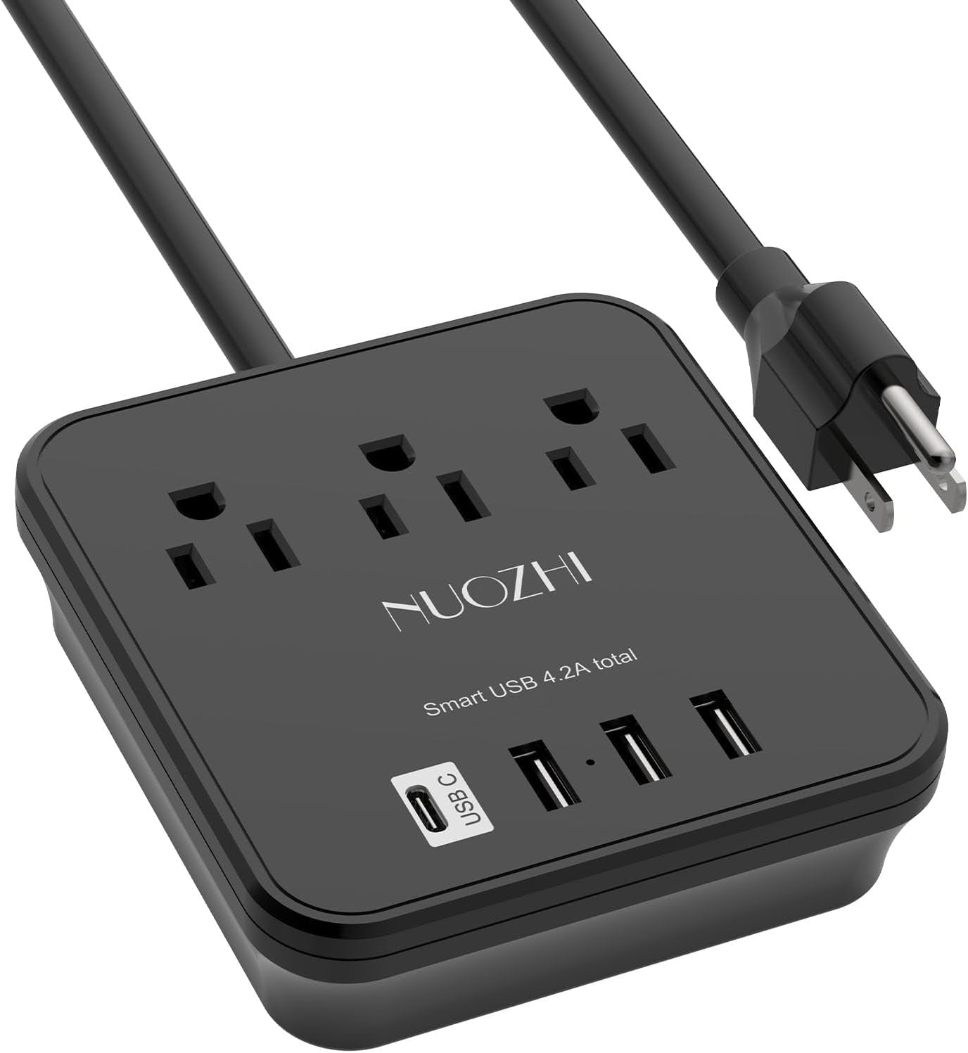 Cruise Essentials,6 Ft Power Strip with 3 Outlets and 4 USB Ports(1 USB ...