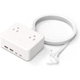 Cruise Essentials Flat Plug Power Strip, 4 AC Outlets 2 USB-C 2 USB-A ...