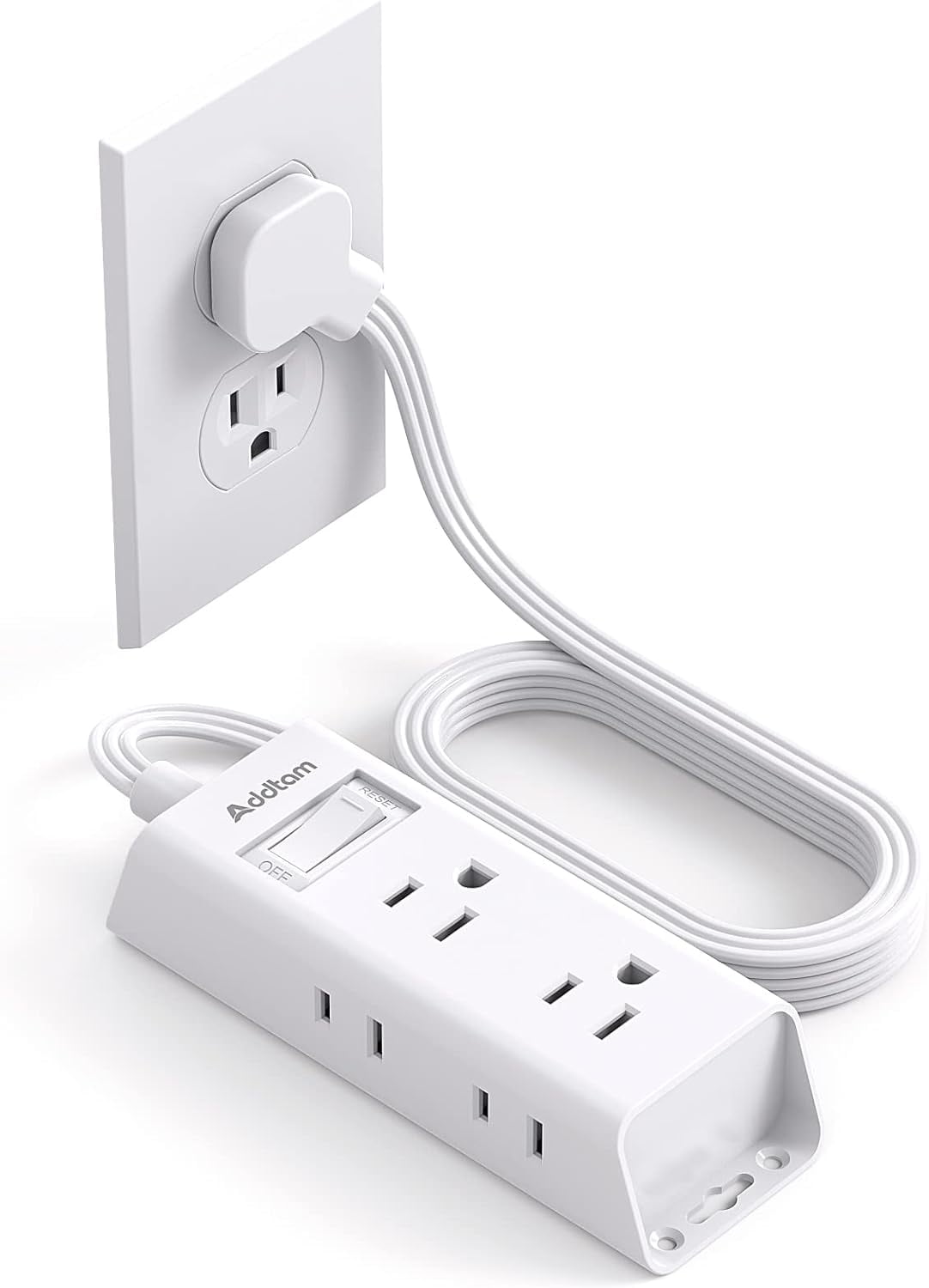 Cruise Essentials - Flat Plug Power Strip, 5 ft Ultra Flat Extension ...