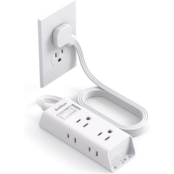 Cruise Essentials - Flat Plug Power Strip, 5 ft Ultra Flat Extension ...
