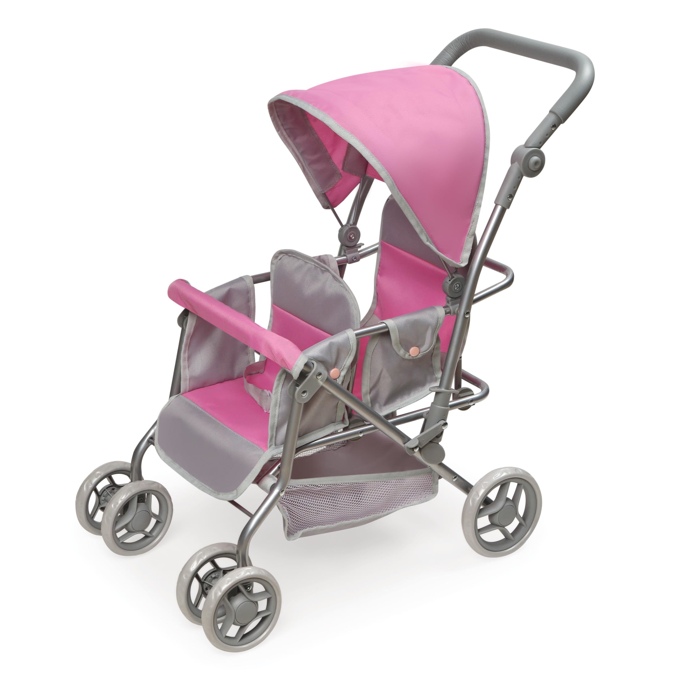 Cruise Folding Inline Double Doll Stroller - Gray/Pink - Walmart.com